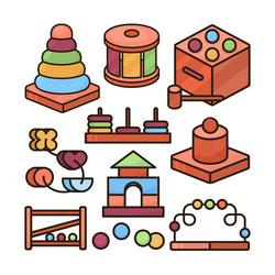 Hand drawn montessori toys Royalty Free Vector Image