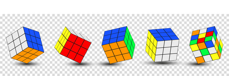 Rubik cube on white background Royalty Free Vector Image