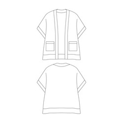 Template cape flat design outline clothing Vector Image