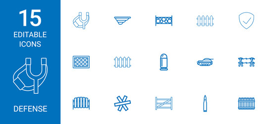 Defense icons Royalty Free Vector Image - VectorStock
