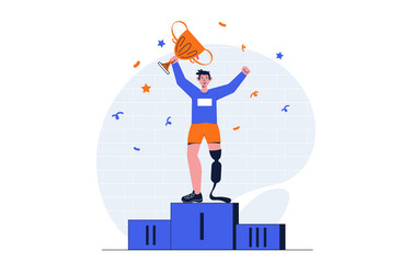 Basketball player flat character concept for web Vector Image