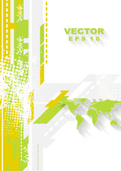 Technology minimal flat background with world map Vector Image