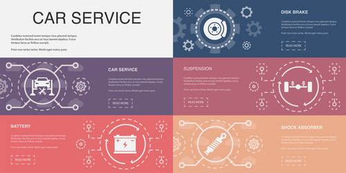 Car service repair infographics Royalty Free Vector Image