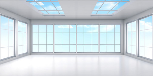 Empty white room 3d blank interior Royalty Free Vector Image