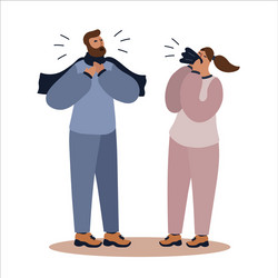 Flat with couples flu or cold symptoms a man Vector Image