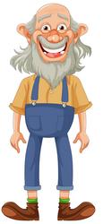 Funny old farmer cartoon character Royalty Free Vector Image