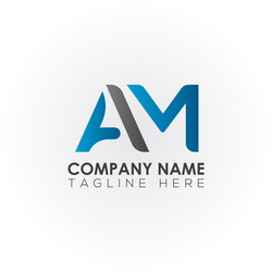 Modern AM Letter Logo - Creative Typography Vector Image