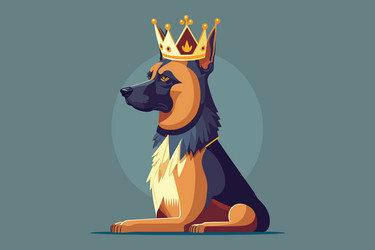Queen dog Royalty Free Vector Image - VectorStock