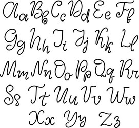 Hand drawn lettering font alphabet Royalty Free Vector Image