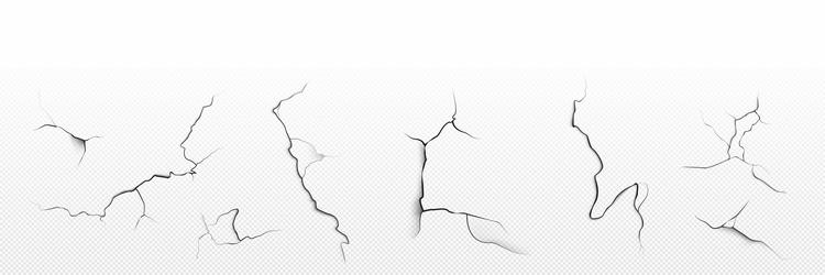 Paint crack effect transparent background Vector Image