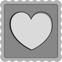 Red heart postage stamp Royalty Free Vector Image