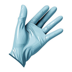 One person wearing blue glove Royalty Free Vector Image