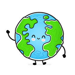 Happy cute smiling green tree and earth Royalty Free Vector