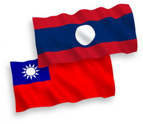Taiwan and laos flags for official meeting Vector Image