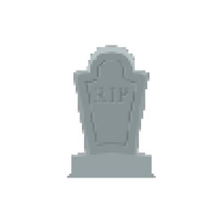 Grave pixel art set tomb 8 bit gravestone Vector Image