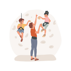 Rock climbing wall isolated cartoon Royalty Free Vector