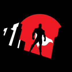 Superhero triangle logo Royalty Free Vector Image