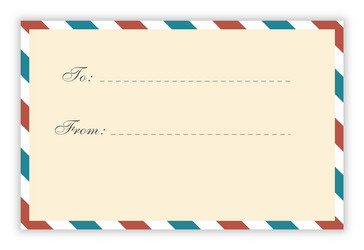 Air mail letter frame airmail border with red Vector Image