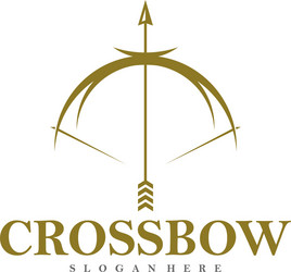 Crossbow logo template arrow archery design Vector Image