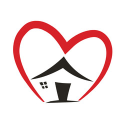 House and heart logo Royalty Free Vector Image