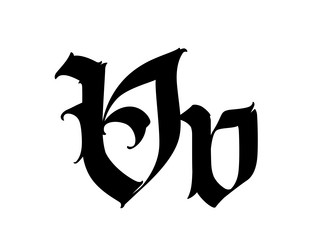 Letter v in the gothic style alphabet Royalty Free Vector