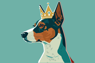 Queen dog Royalty Free Vector Image - VectorStock