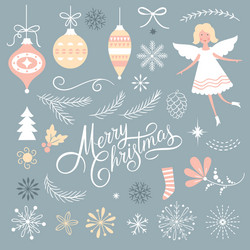 Set of christmas graphic elements Royalty Free Vector Image