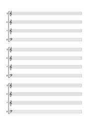 Blank sheet music for the notation Royalty Free Vector Image