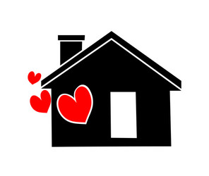 Home and heart logo icon Royalty Free Vector Image
