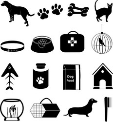 Hanging pet badges set Royalty Free Vector Image