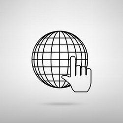 Earth globe with cursor Royalty Free Vector Image