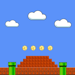 Old game background classic retro arcade pixel Vector Image