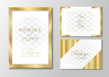 Premium wedding invitation card with golden frame Vector Image