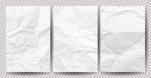 White lean crumpled checkered paper Royalty Free Vector