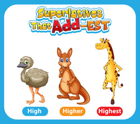 Opposite adjectives high and low Royalty Free Vector Image