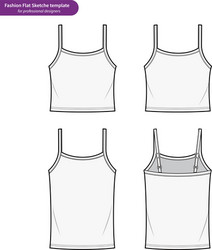 Tank top fashion flat sketch template Royalty Free Vector