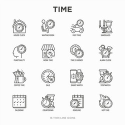 Time devices icons set Royalty Free Vector Image