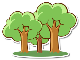 Tree digit comic sticker Royalty Free Vector Image