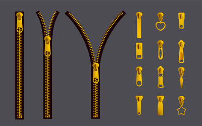 Gold Zipper Vector Images (over 620)