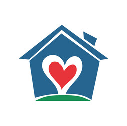 Home and heart logo icon Royalty Free Vector Image
