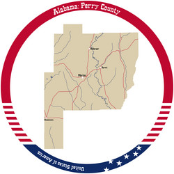 Map of perry county in alabama usa Royalty Free Vector Image