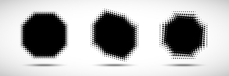 Octagon halftone frame grunge polygons Royalty Free Vector