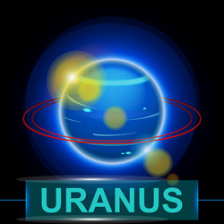 Uranus and its moons educational poster Royalty Free Vector