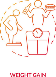 Weight gain concept icon Royalty Free Vector Image