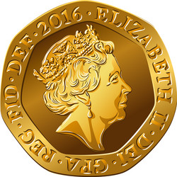 Gold sovereign coin british money Royalty Free Vector Image
