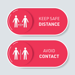 Notice bilingual social distancing construction Vector Image