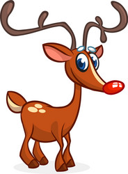Cartoon reindeer rudolph Royalty Free Vector Image