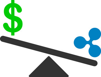 Iota dollar balance scale flat icon Royalty Free Vector
