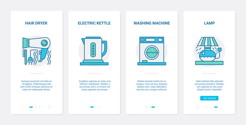 Household kitchen electrical home appliances ux Vector Image