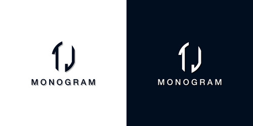 Initial letters tj monogram logo design bundle Vector Image